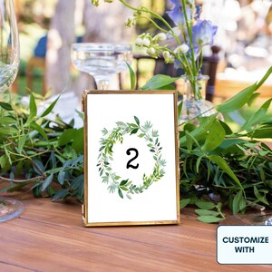 Editable Wedding Table Numbers Template, Table Number Signs, Modern ...