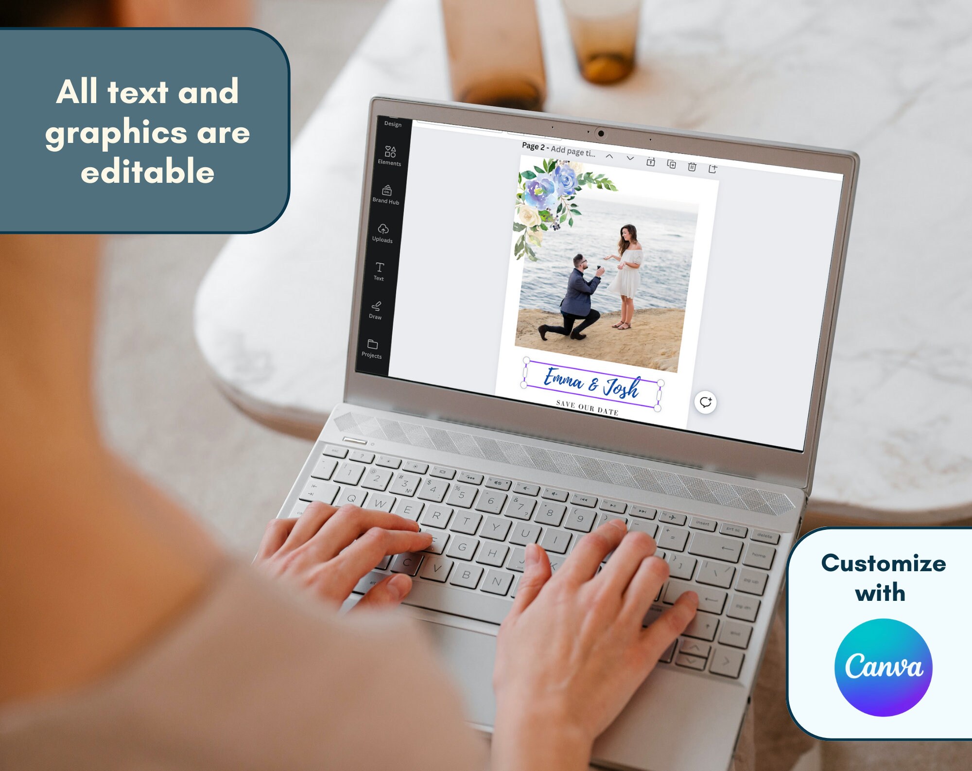 Editable Save the Date Template With Photo, Save the Date Magnet, Save ...