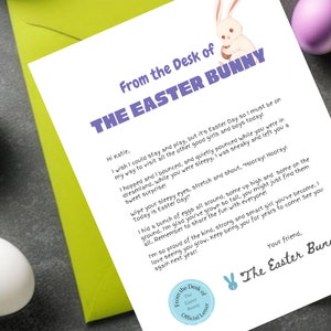 Editable Easter Bunny Letter Template, From the Desk of the Easter ...