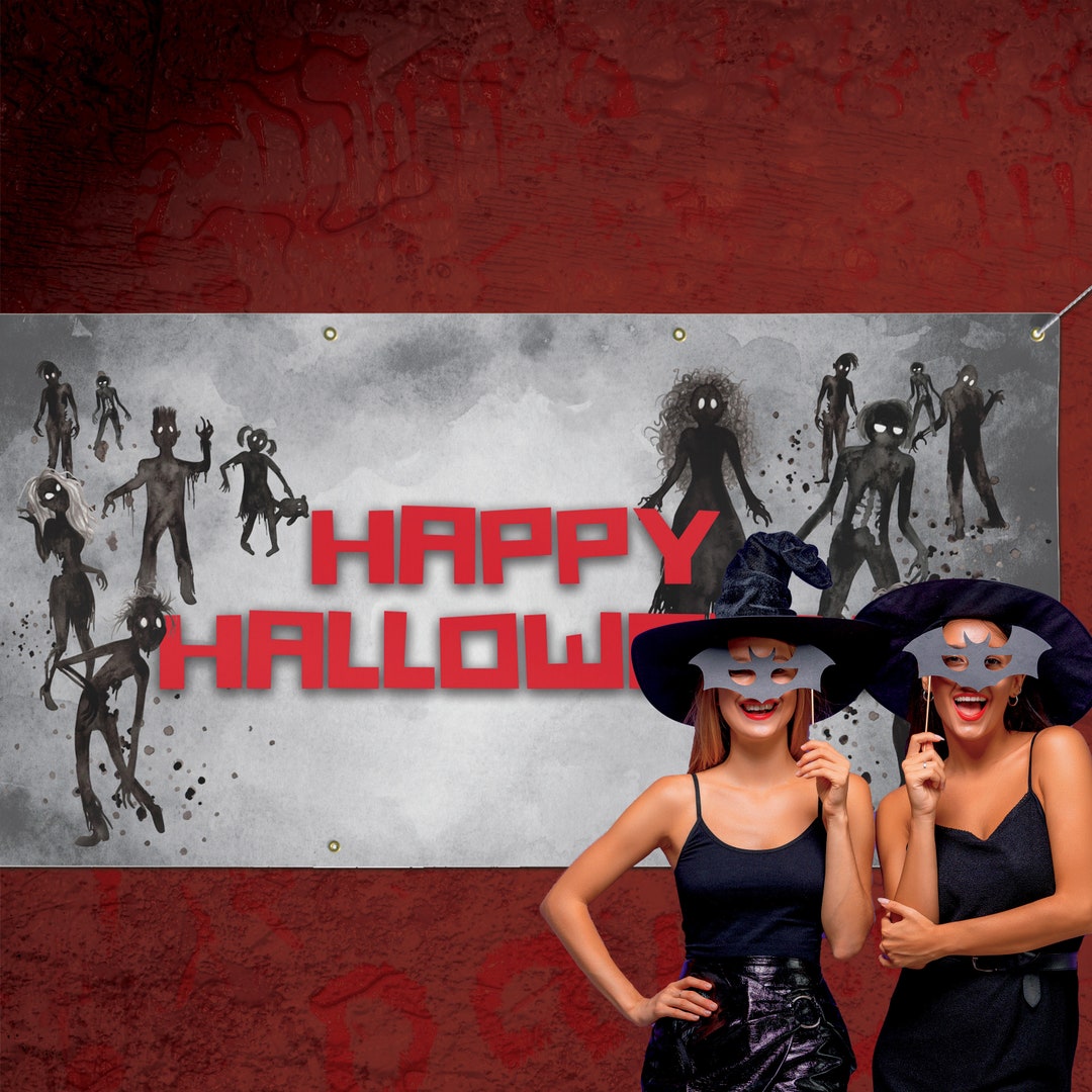Zombie Halloween Party Banner, Photo Booth Backdrop - Etsy