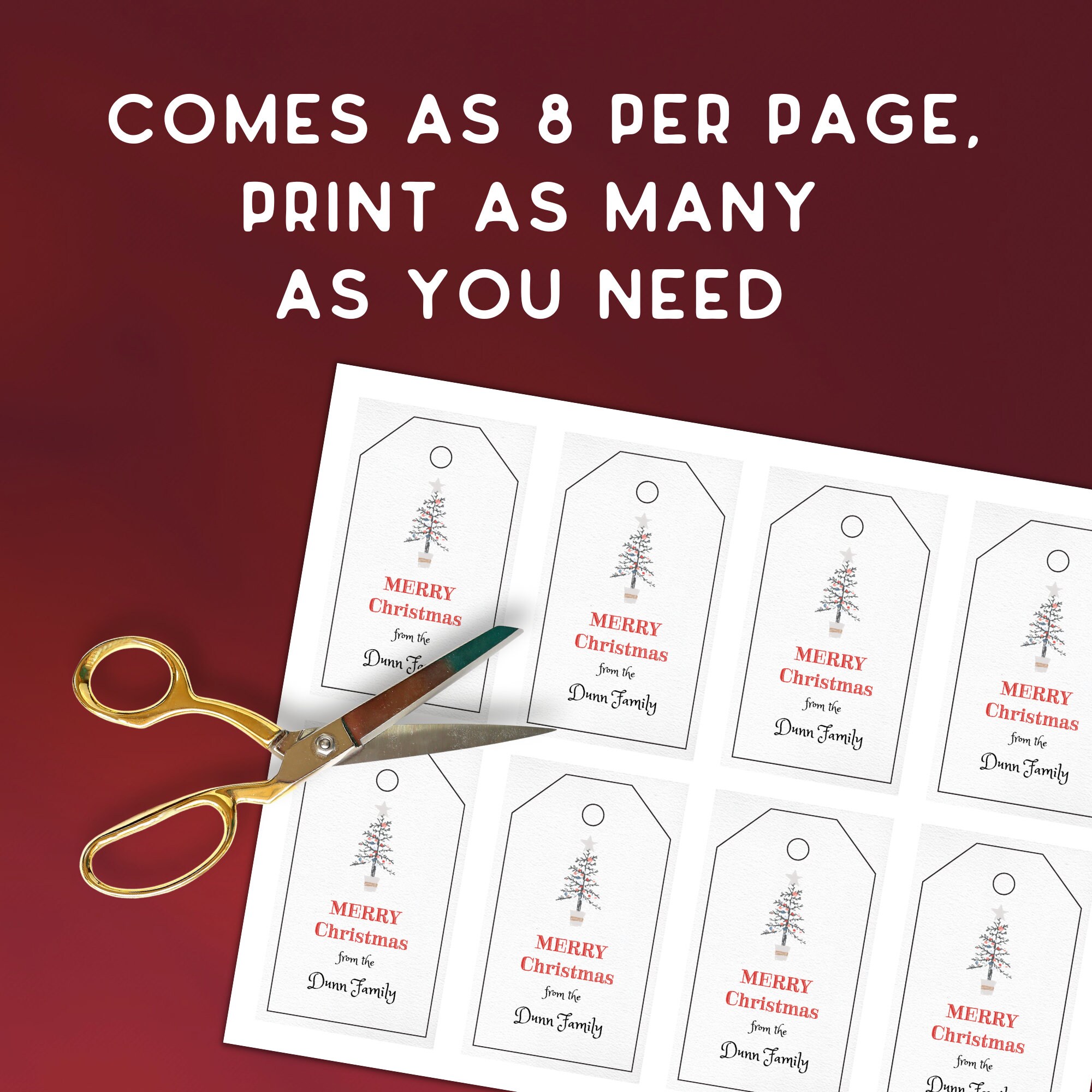 Editable Christmas Stocking Name Hang Tags Printable, Santa Gift Tag ...