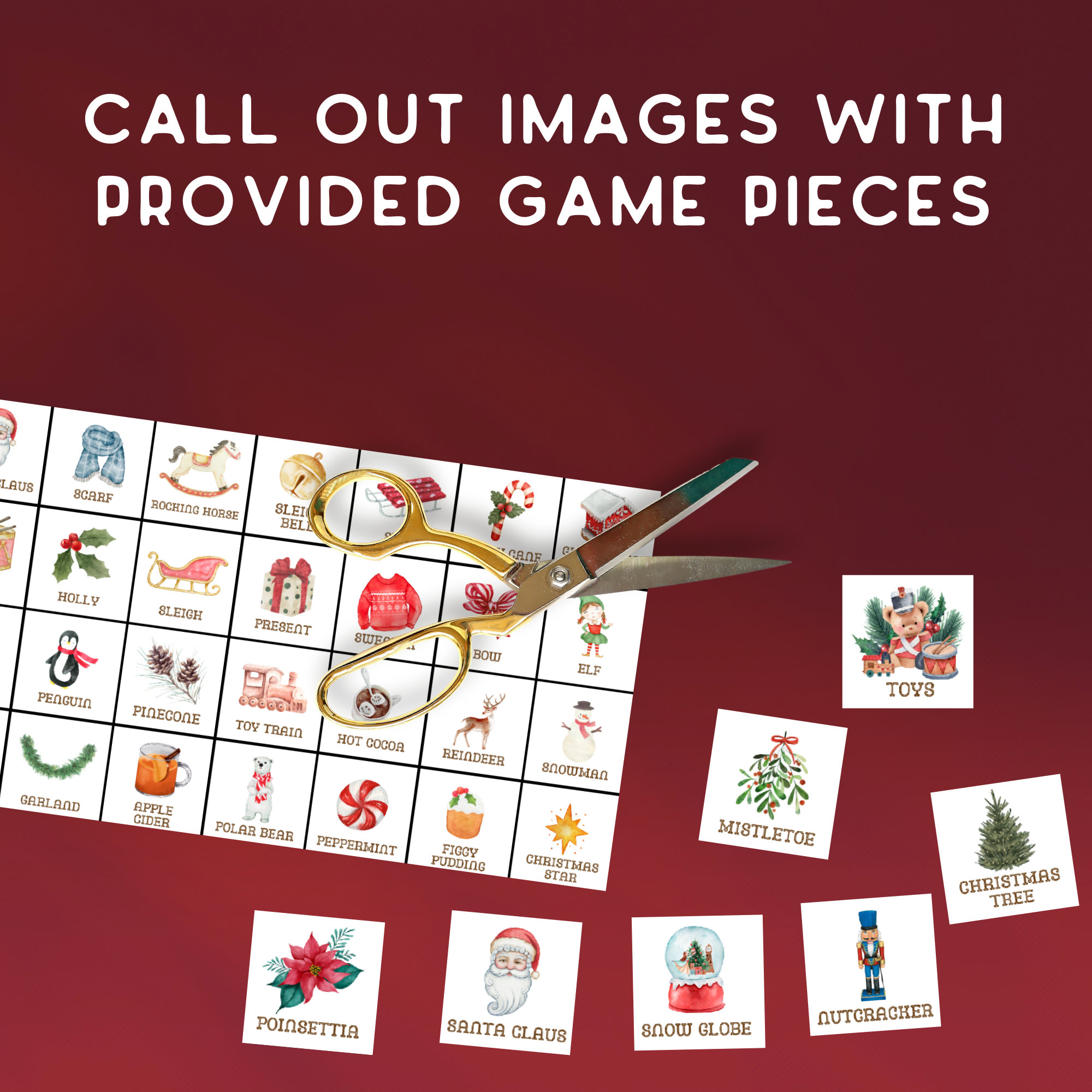 100 Christmas Bingo Cards Printable Game for Kids and Adults, Christmas ...