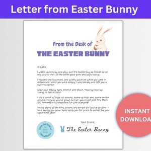 Editable Easter Bunny Letter Template, From the Desk of the Easter ...