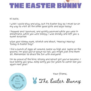 Editable Easter Bunny Letter Template, From the Desk of the Easter ...
