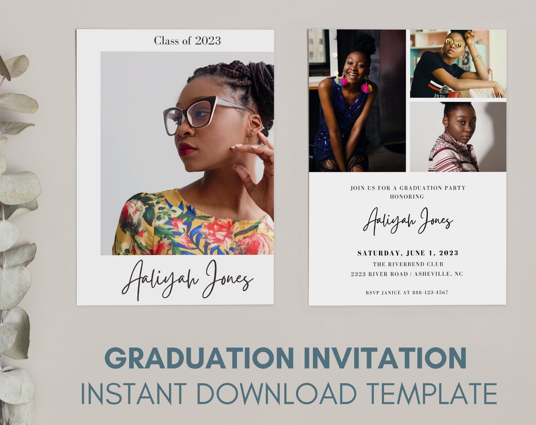 Editable Digital Graduation Party Invitation Template, Graduation ...