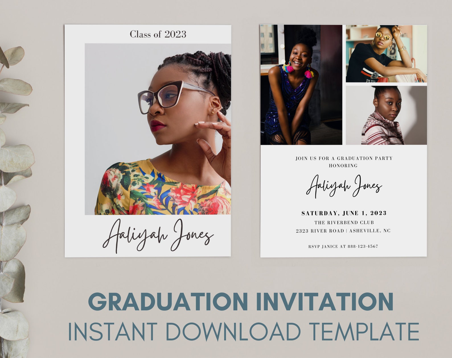 Editable Digital Graduation Party Invitation Template, Graduation ...