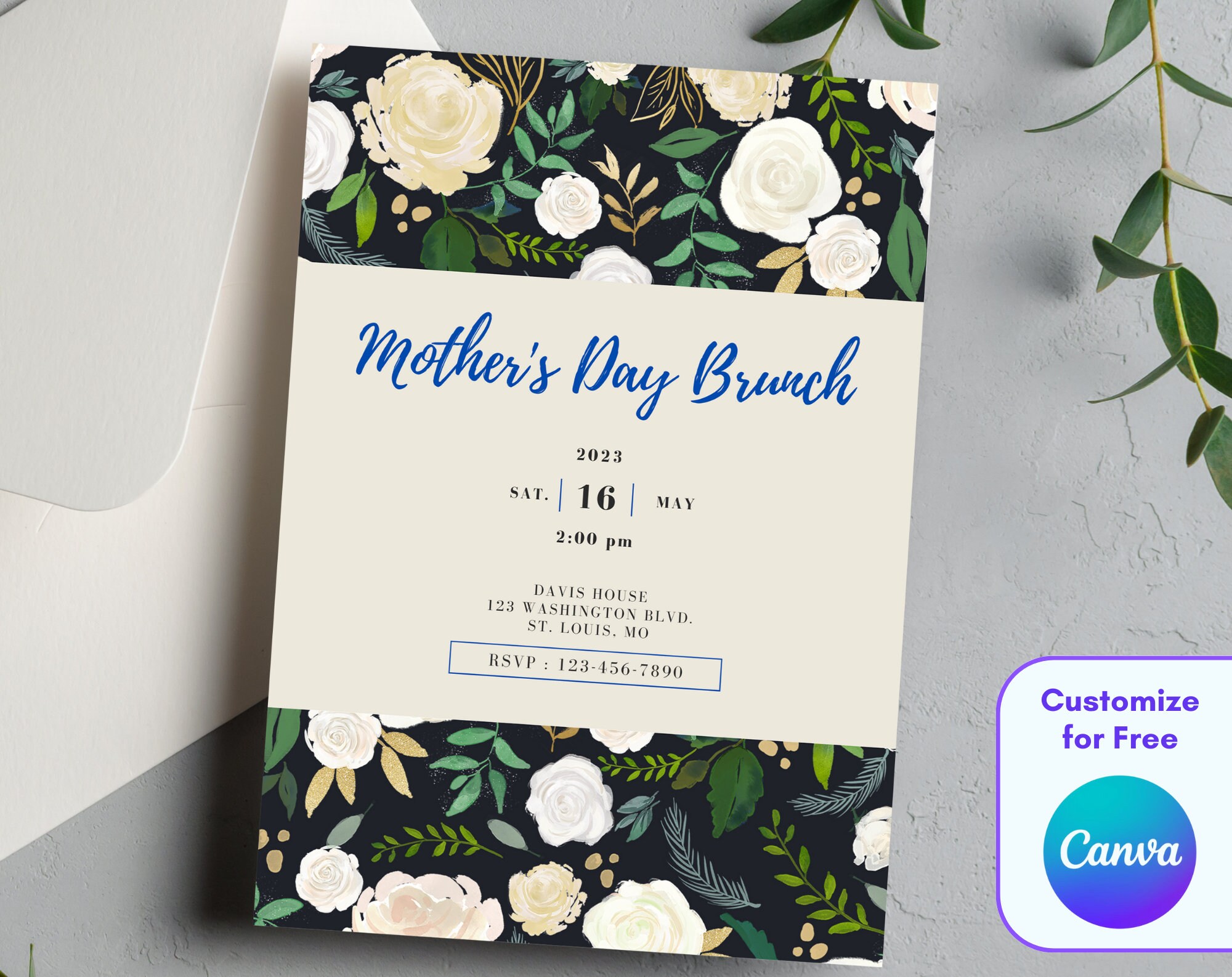 Editable Mother's Day Brunch Invitation Template, Mother's Day Brunch ...
