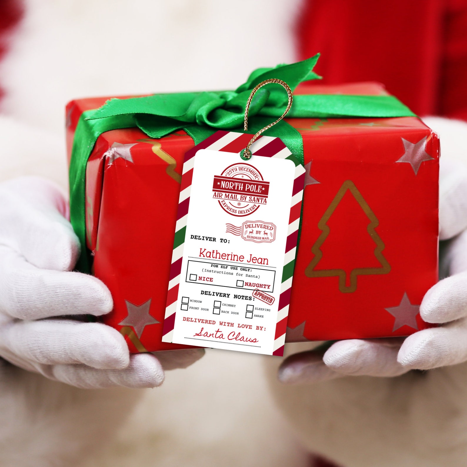 Santa Gift Tags Template | Santa Tags Printable | Authentic Santa Tags ...