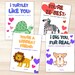 Printable Classroom Valentine's Day Cards for Kids Class, Animal Cards ...
