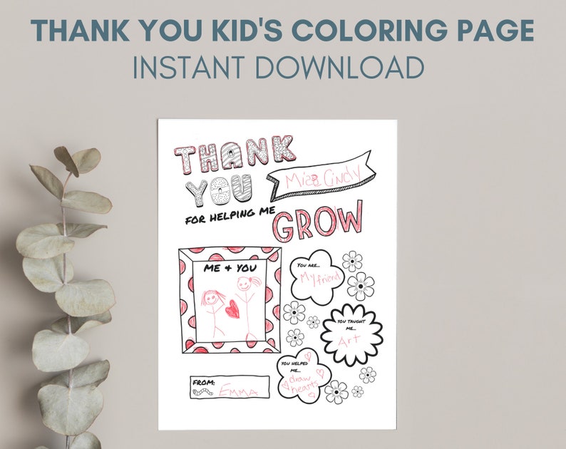 Teacher Appreciation Printable Coloring Page Mother's Day - Etsy