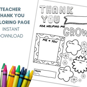 Teacher Appreciation Printable Coloring Page, End of Year Teacher Gift ...