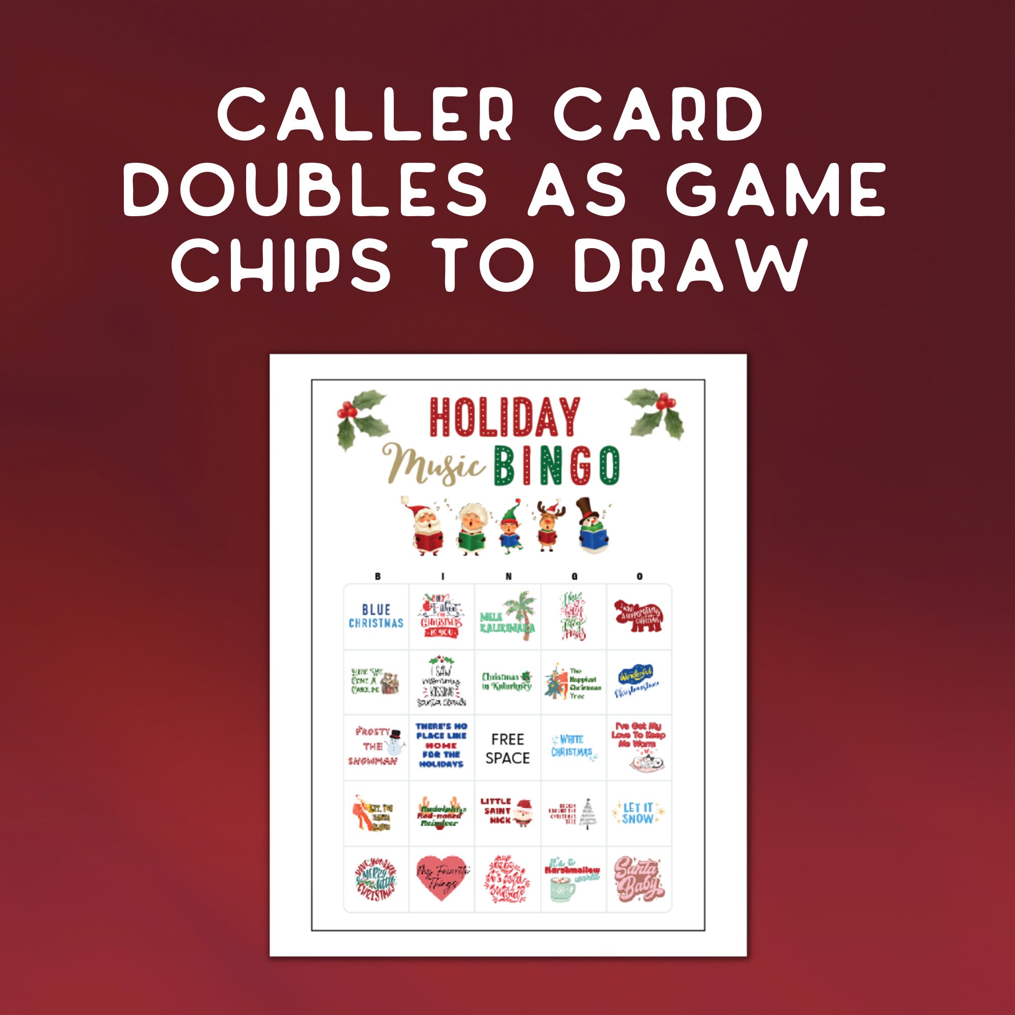 100 Non-secular Holiday Music Bingo Cards Printable Game for Kids and ...