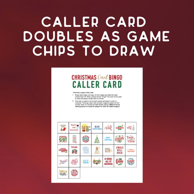 100 Christmas Carol Bingo Cards Printable Game for Kids and Adults ...