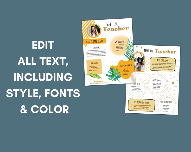 Boho Meet the Teacher Template Bundle, Meet the Teacher Editable ...