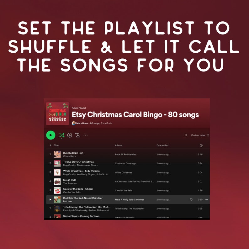 100 Christmas Carol Bingo Cards Printable Game for Kids and Adults-80 ...