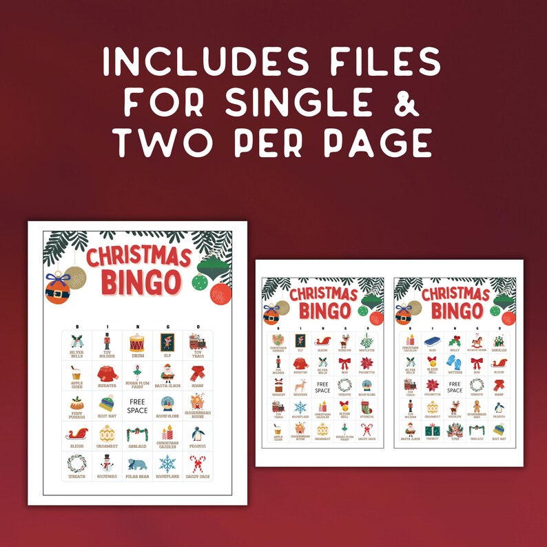 100 Christmas Bingo Cards Printable Game for Kids and Adults, Christmas ...