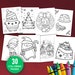 30 Christmas Coloring Pages for Kids Printable Bundle, Christmas ...