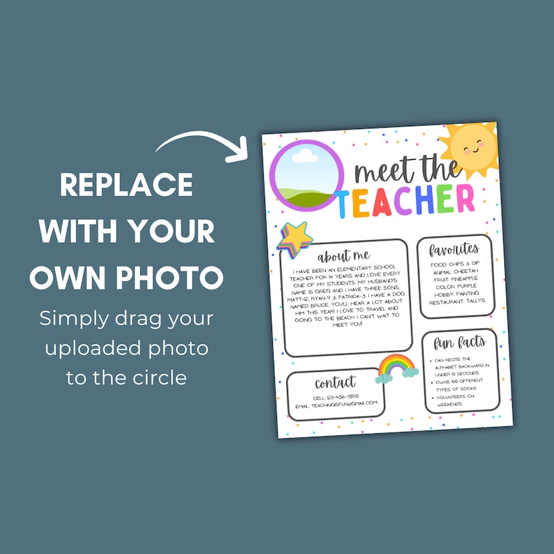 Retro Rainbow Meet the Teacher Template, Meet the Teacher Editable ...