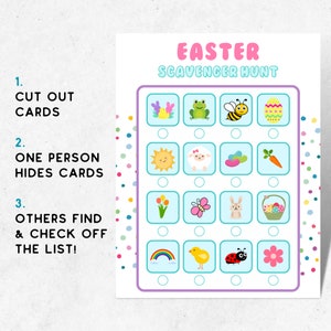 Easter Scavenger Hunt Printable Game, Easter Games, Easter Printables ...