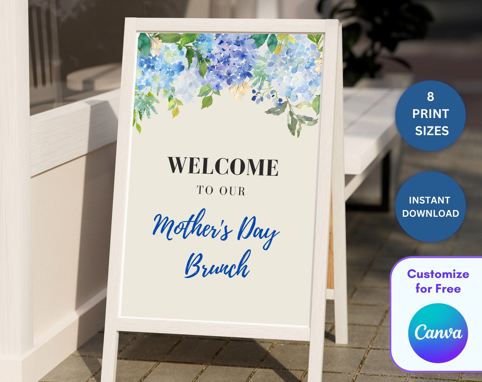 Editable Mother's Day Brunch Welcome Sign Template, Event Signage ...