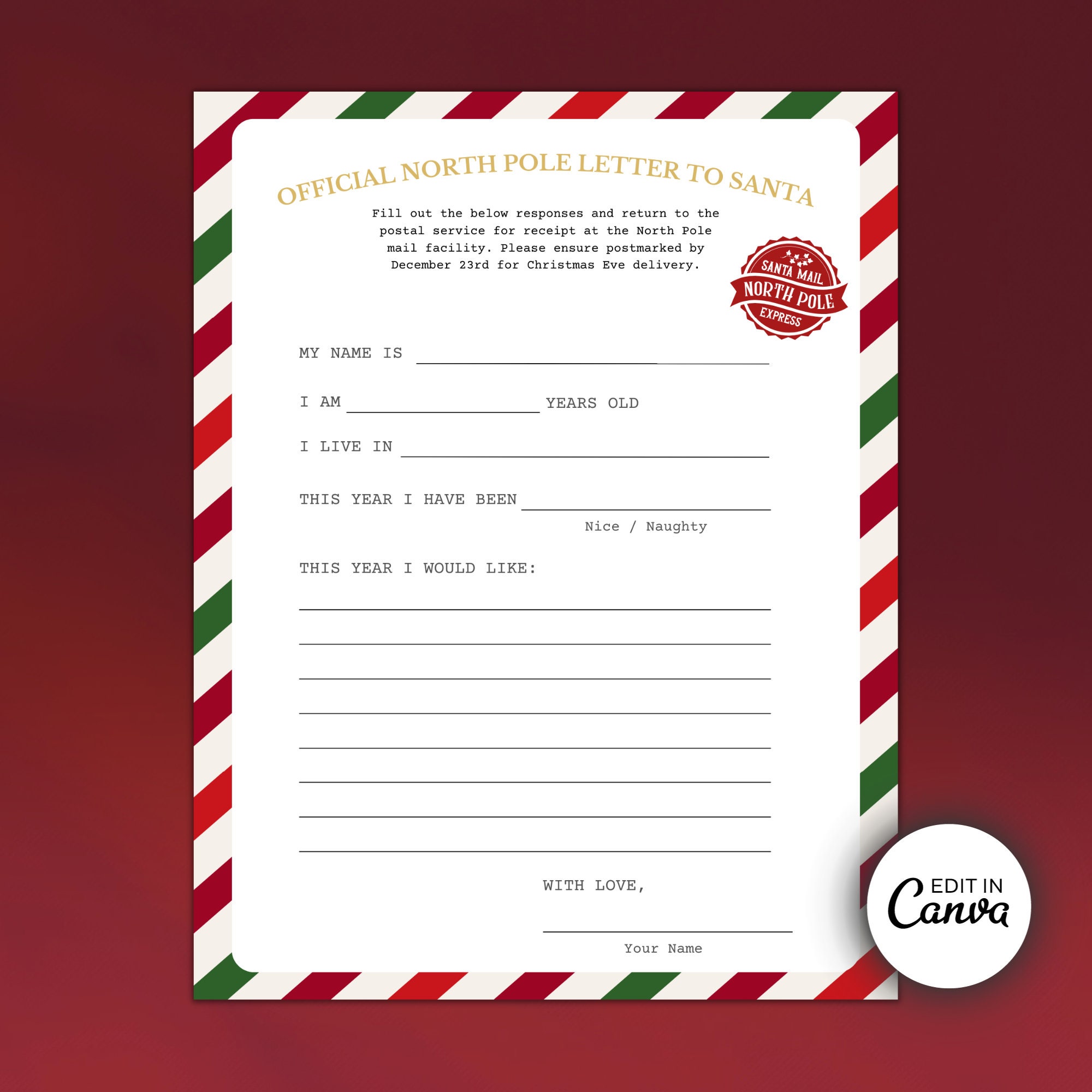 Editable Santa Letter Template Bundle - Letter From Santa, Letter to ...