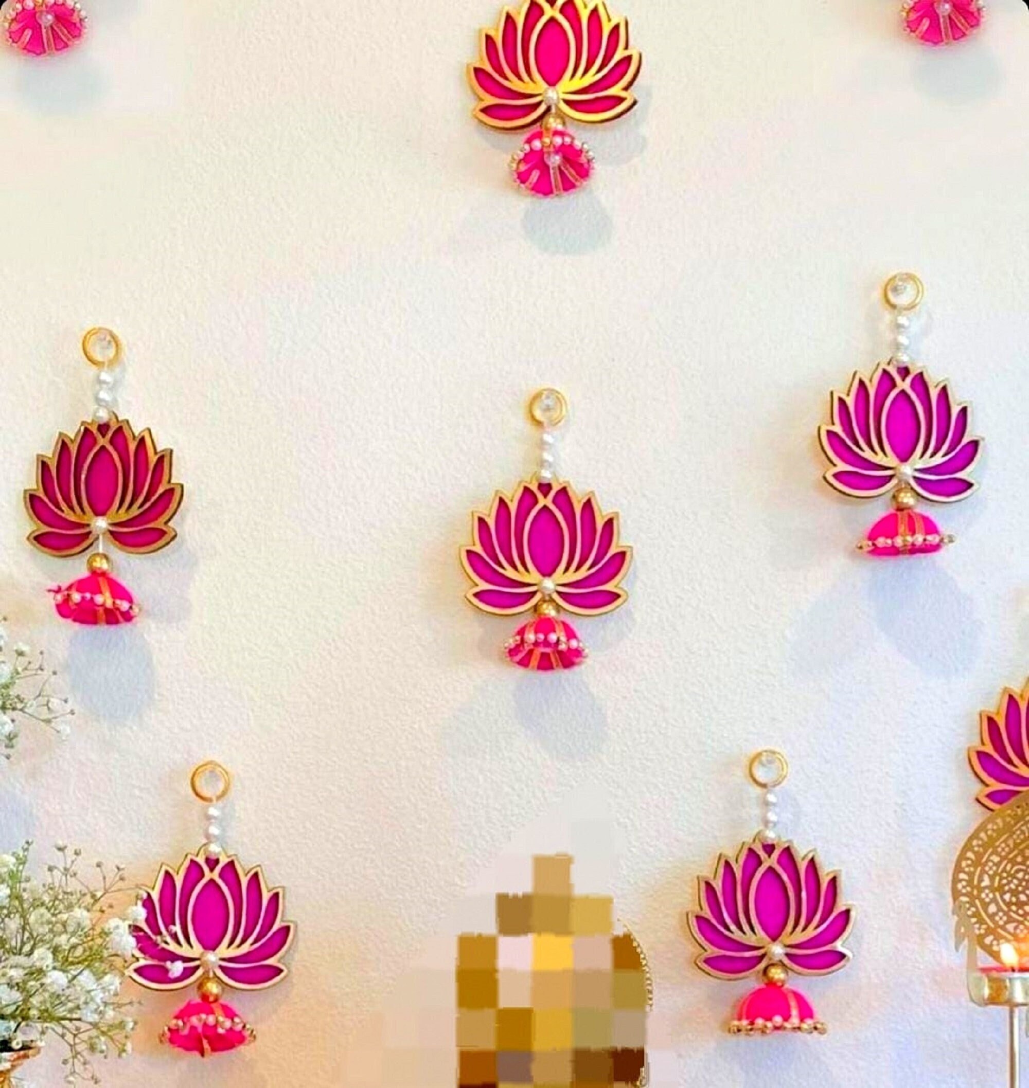 Pack of 10 Beautiful Trending Lotus Hangings for Home Decor - Etsy India