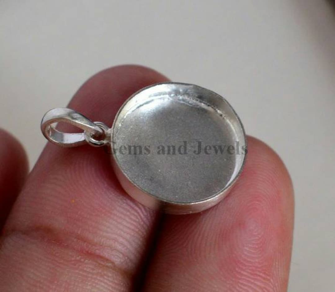 925 Sterling Silver Round Bezel Cup Blank Pendant Collet 3mm - Etsy