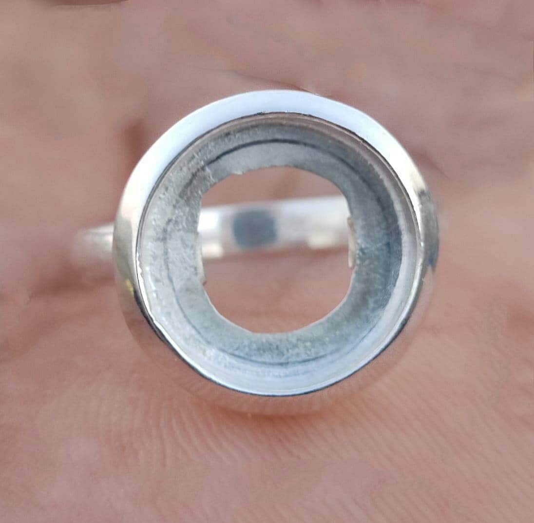 Round Bezel Cup Blank Thick Bezel Ring 925 Sterling Silver | Etsy