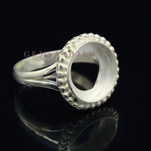 Round Bezel Cup Blank Split Shank Band Ring 925 Sterling Silver 3mm ...