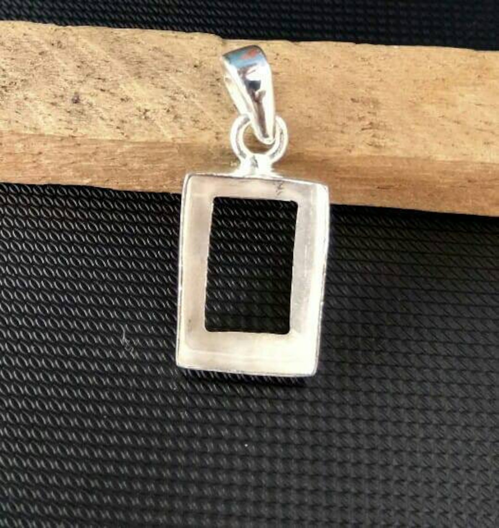 925 Sterling Silver Rectangle Bezel Cup Blank Pendant Collet, 4x4mm ...