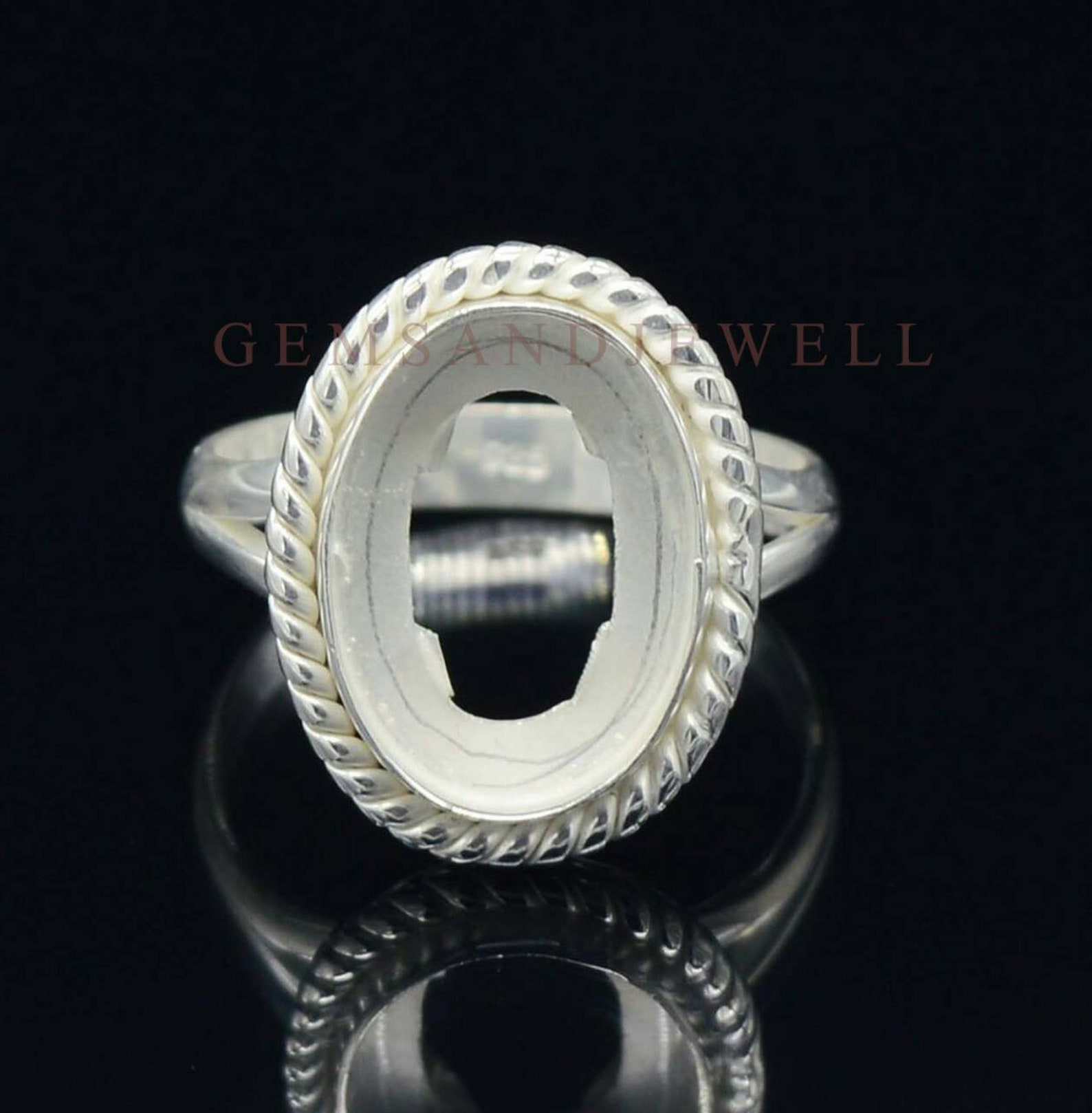 Solid 925 Silver Split Shank Band Ring Oval Rope Wire Blank | Etsy