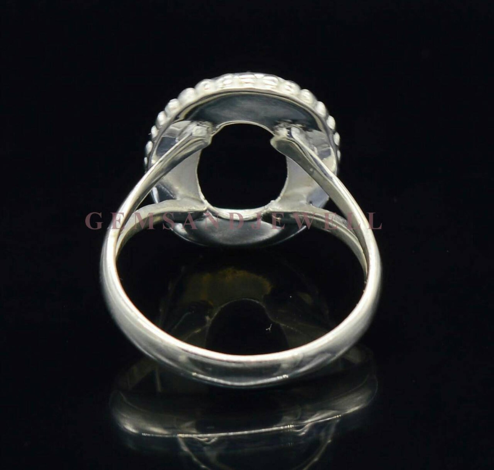 Solid 925 Silver Split Shank Band Ring Oval Blank Bezel Cup | Etsy