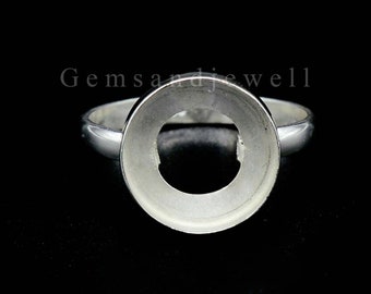 Solid 925 Silver Split Shank Band Ring Oval Blank Bezel Cup - Etsy