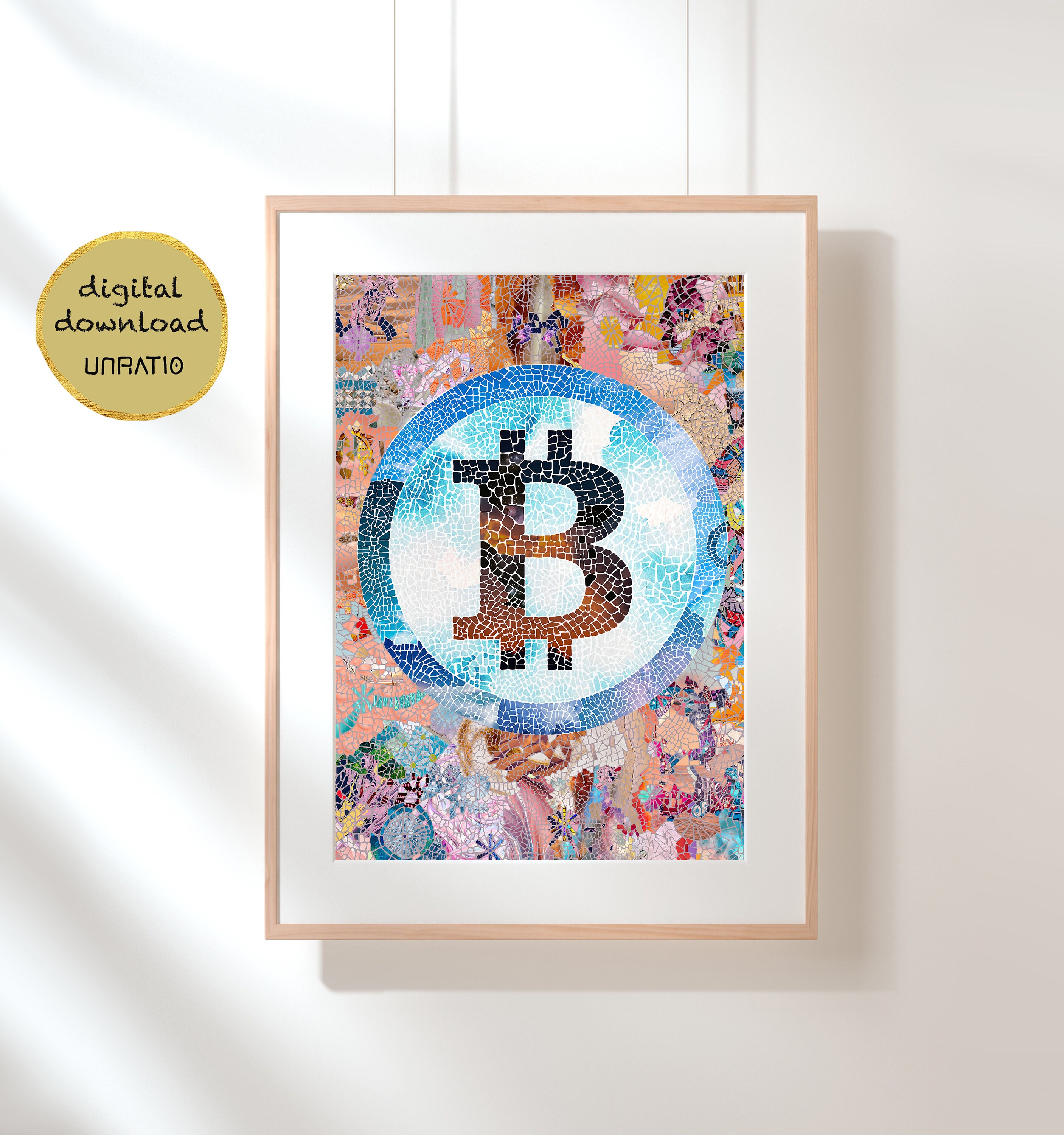 Bitcoin poster downloadable print Crypto wall art home | Etsy