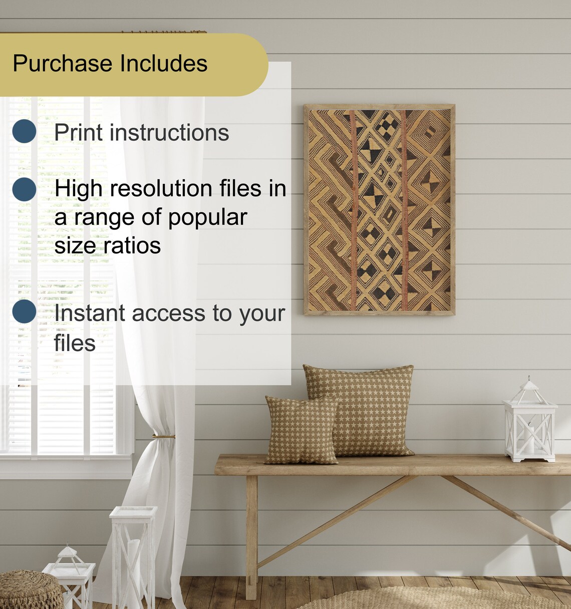 African Tribal Artwork Fabric Wall Art Downloadable Print - Etsy