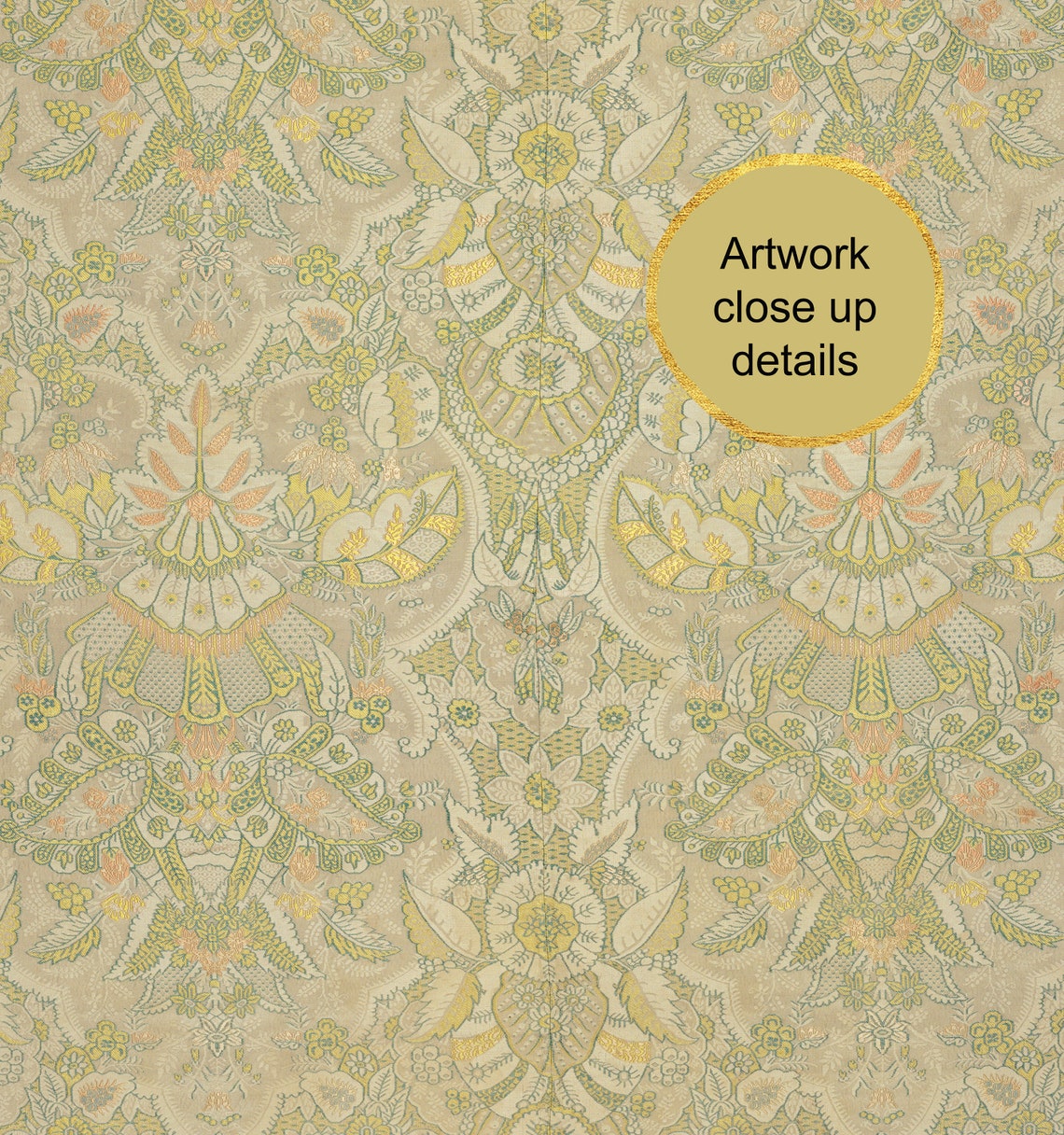 Muted Pale Green French Textile Print Downloadable Tribal - Etsy