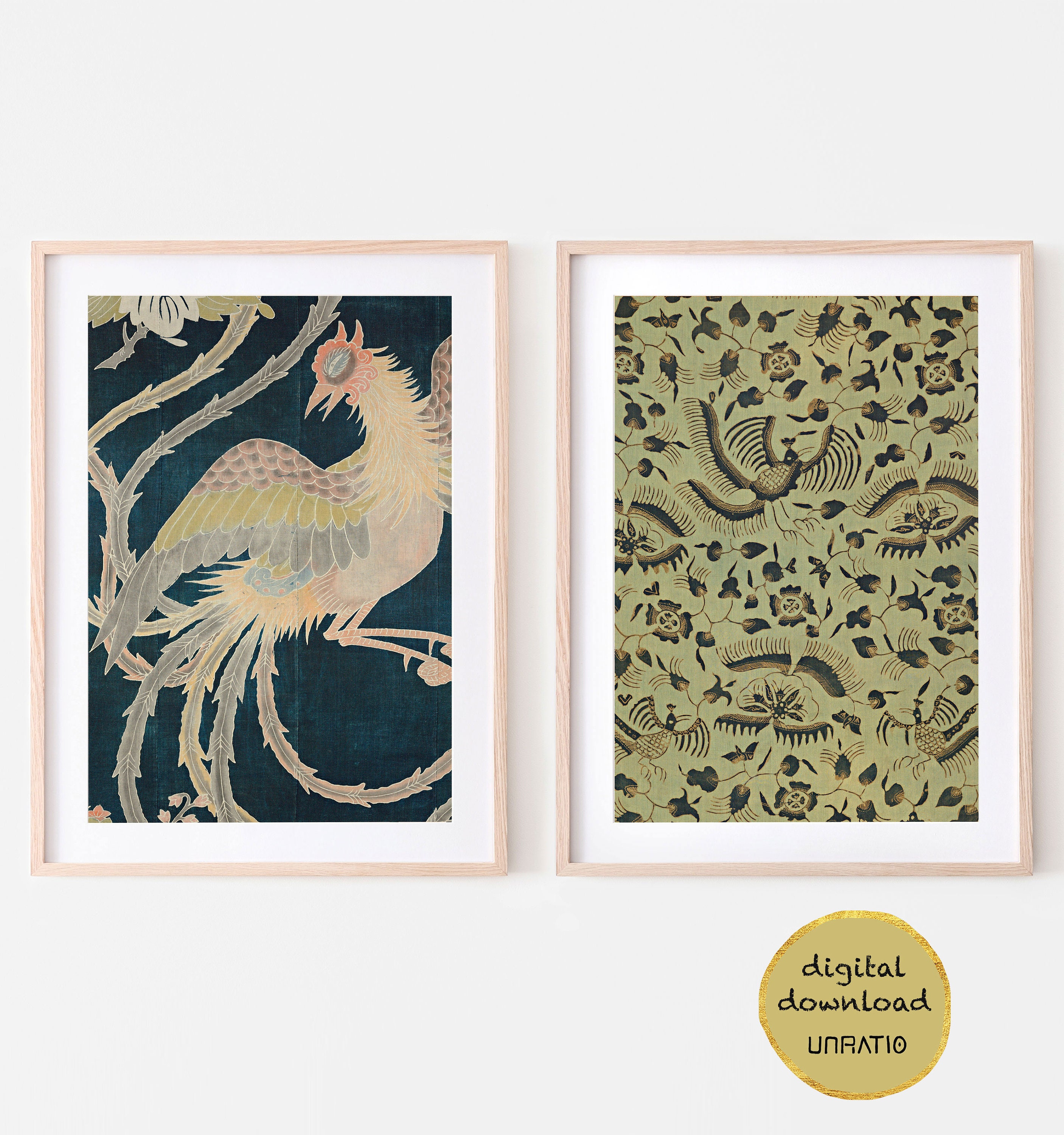 Vintage Batik Gallery Wall Prints Set of 8 Downloadable - Etsy