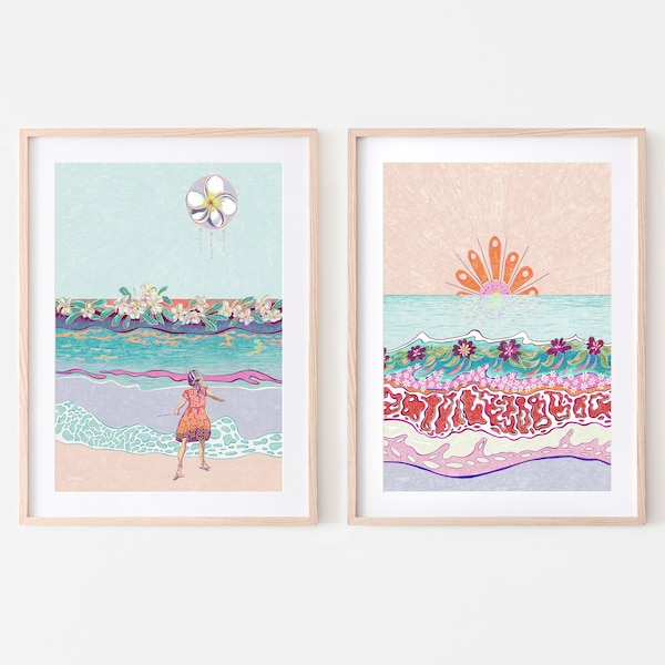 Whimsical Beach Art - Etsy UK