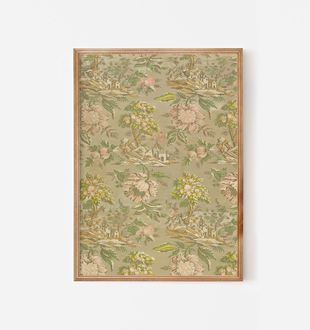 Antique Spanish Tapestry Printable Art - Classic Textile Prints Floral ...