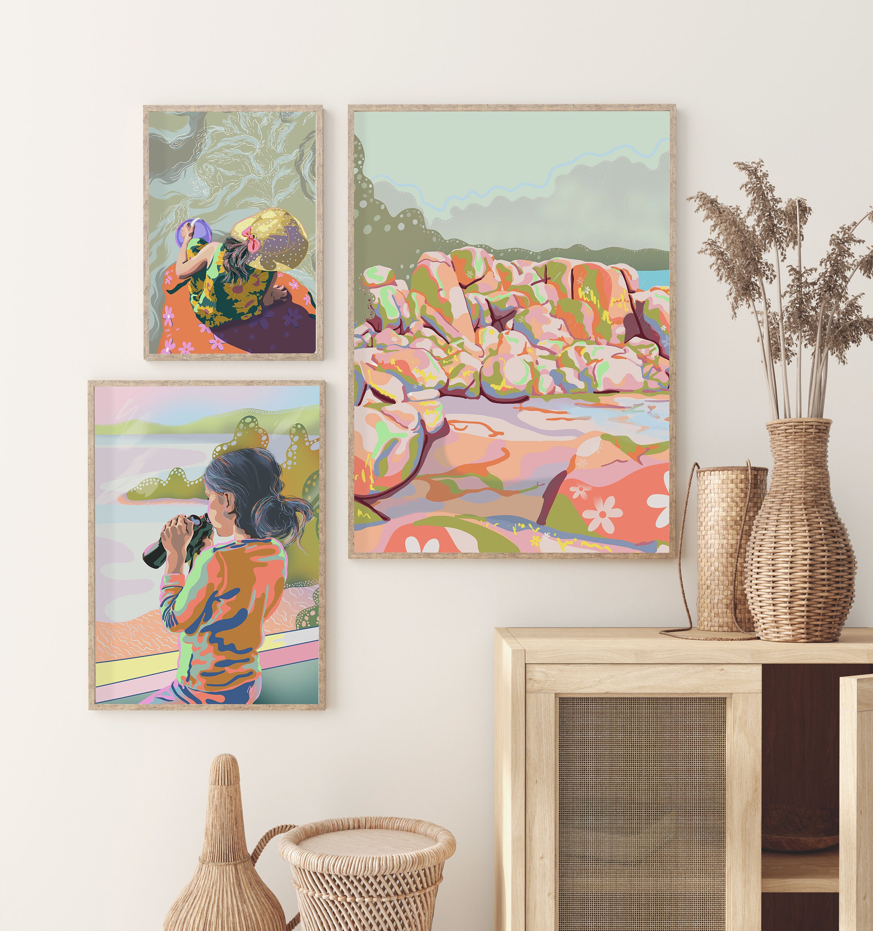 Australian Beach Kids Poster Set of Three Downloadable | Etsy