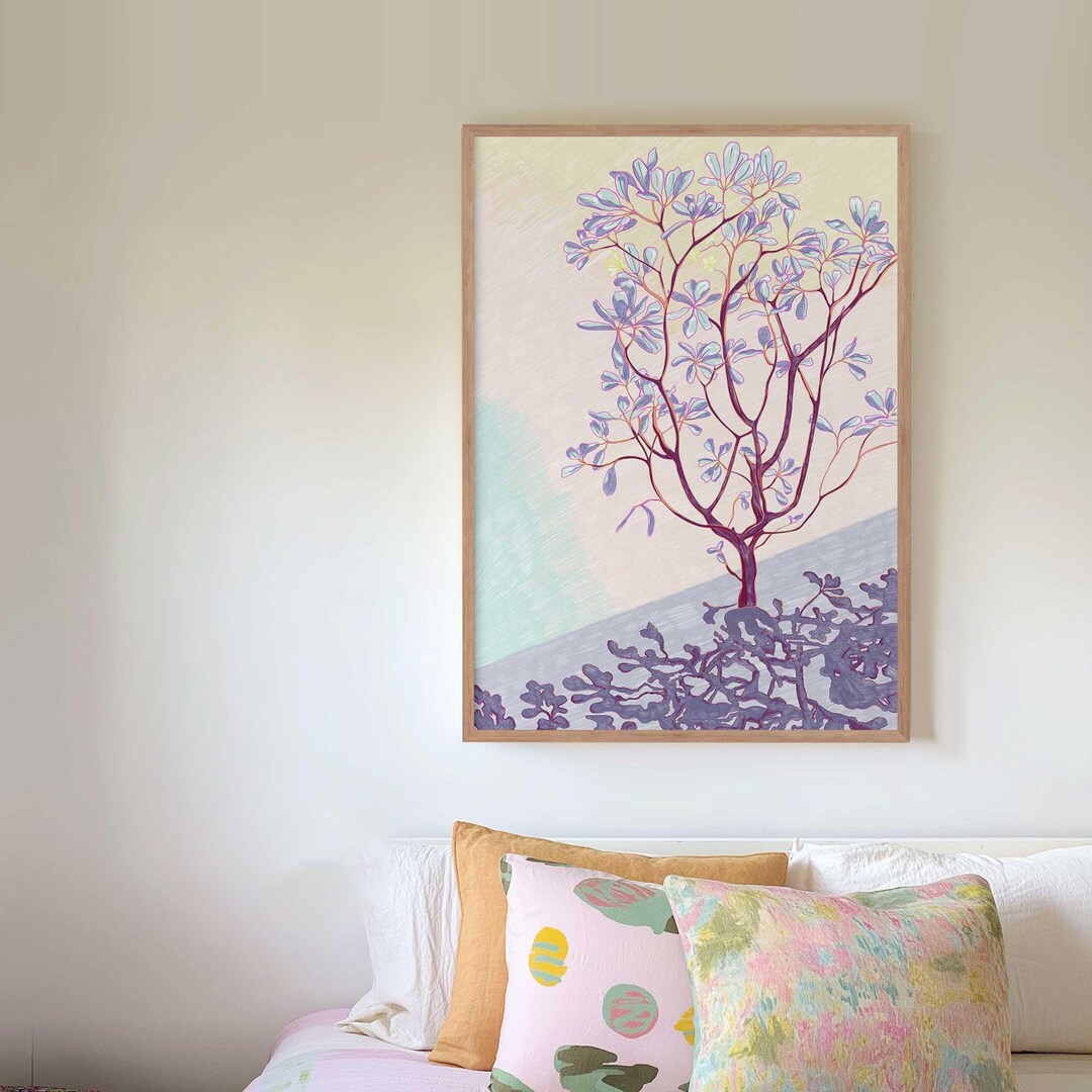 Frangipani Tree Botanical Drawing With Shadows - Printable Wall Art ...