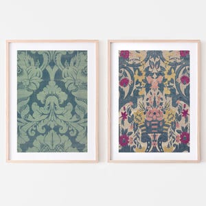 European Textiles Gallery Wall Art Set of 8, Downloadable Prints ...