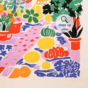 Matisse Style Colorful Plants Illustration in Primary Colors, Fauvism ...