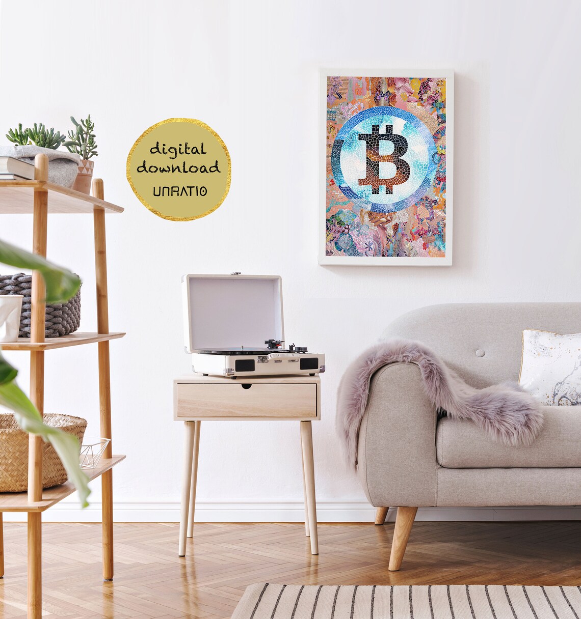 Bitcoin poster downloadable print Crypto wall art home | Etsy