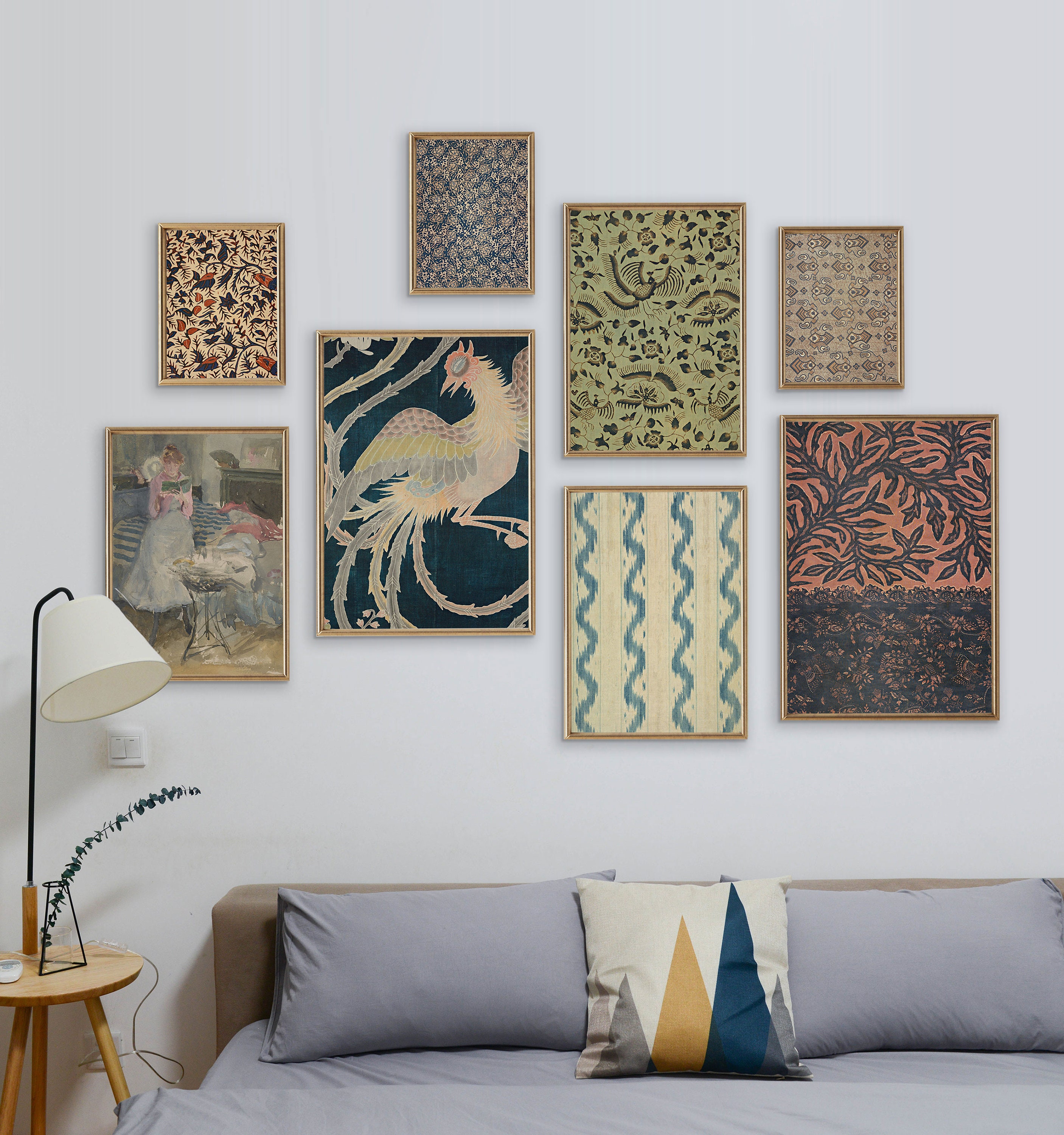 Vintage Batik Gallery Wall Prints Set of 8 Downloadable - Etsy