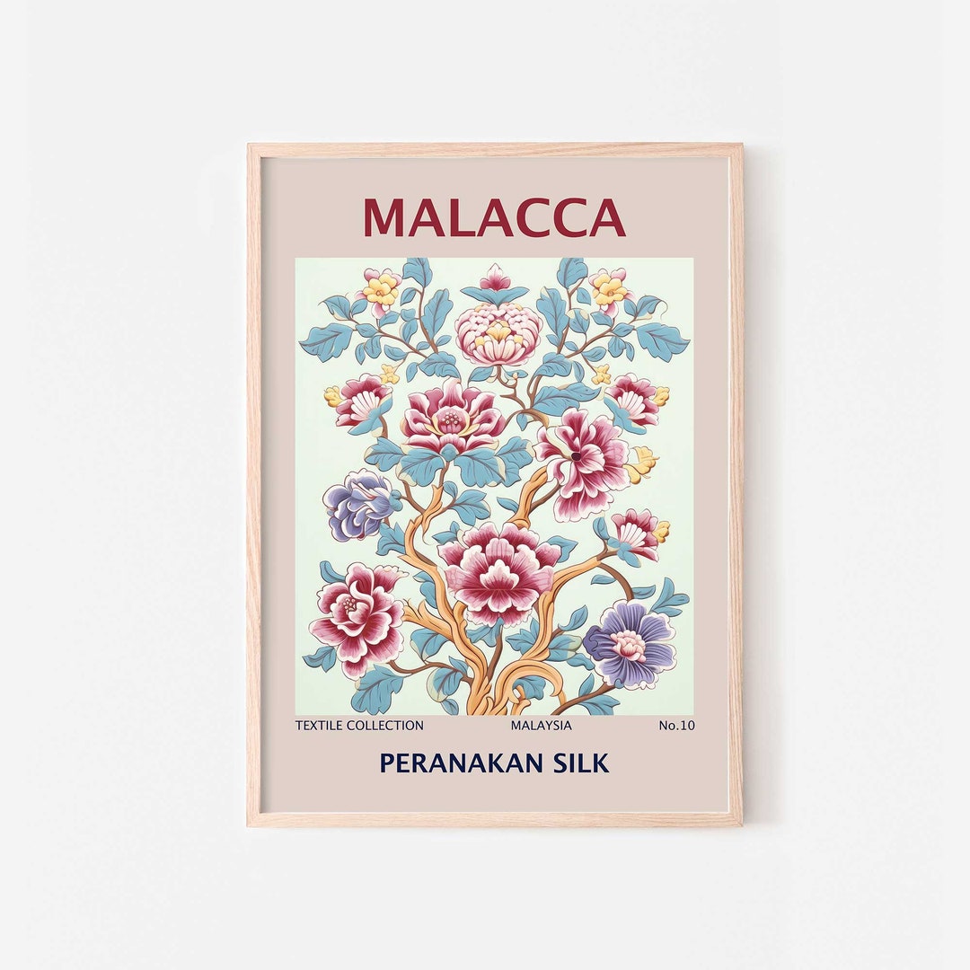 Malacca Peranakan Print Exhibition Poster, Malaysian Floral Design ...