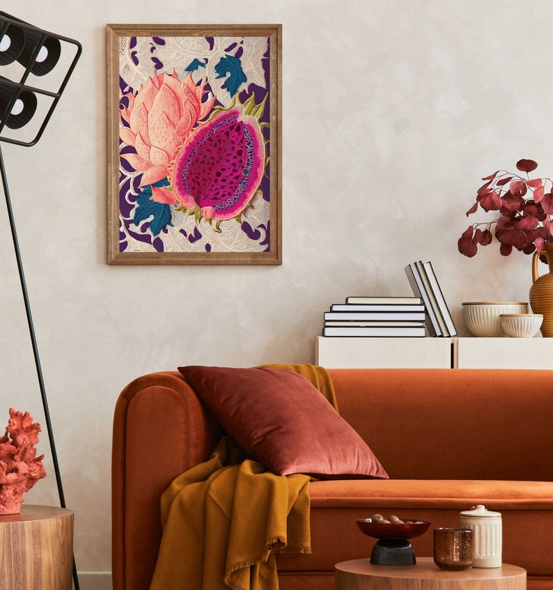 Pitaya Tropical Fruit Printable Art Dragon Fruit Poster Boho - Etsy