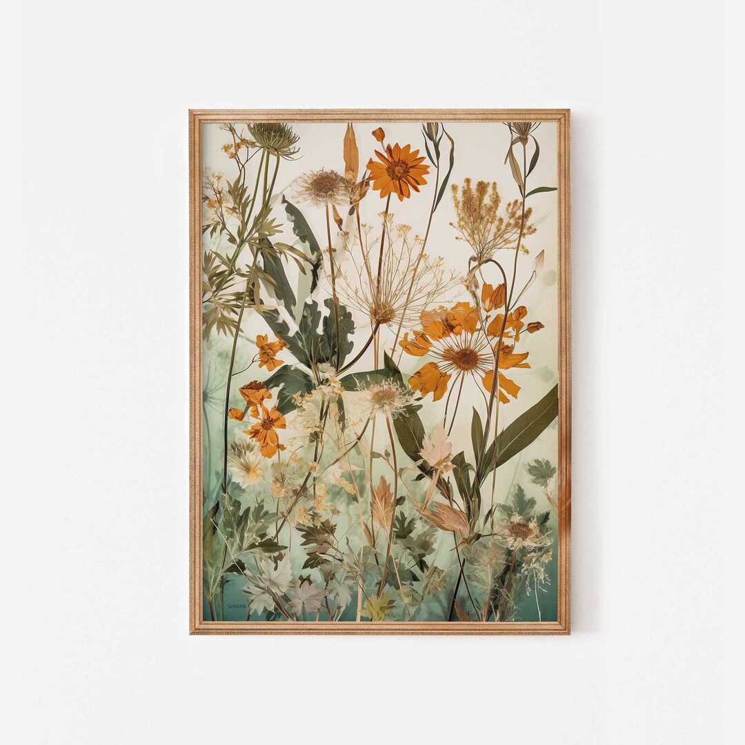 Marigold Flowers Pressed Native Wildflowers Print Downloadable ...