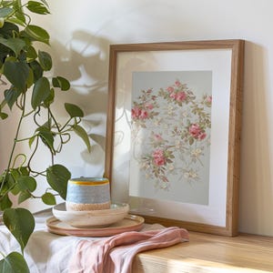 Vintage Rose Painting Shabby Chic Decor Downloadable Print - Printable ...