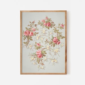 Vintage Rose Painting Shabby Chic Decor Downloadable Print - Printable ...